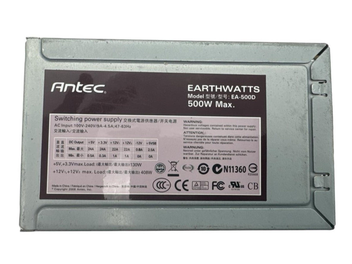 Antec Earthwatts 500W EA-500D Nätaggregat 4pin 8pin 2+6pin PCI-E SATA ...